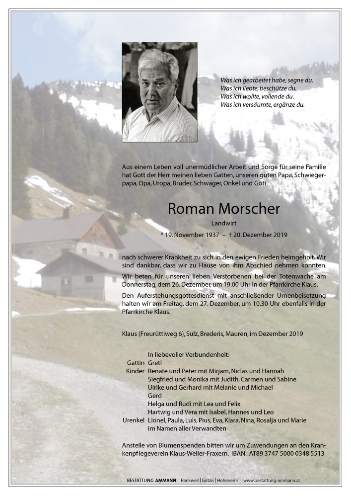 Todesanzeige - Trauerhilfe – abschied GesmbH