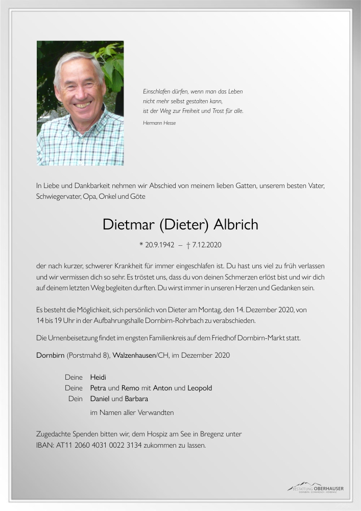 Todesanzeige - Trauerhilfe – abschied GesmbH