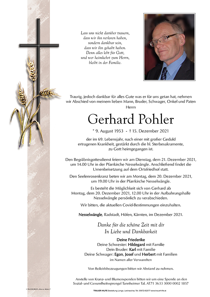 Todesanzeige - Trauerhilfe – abschied GesmbH