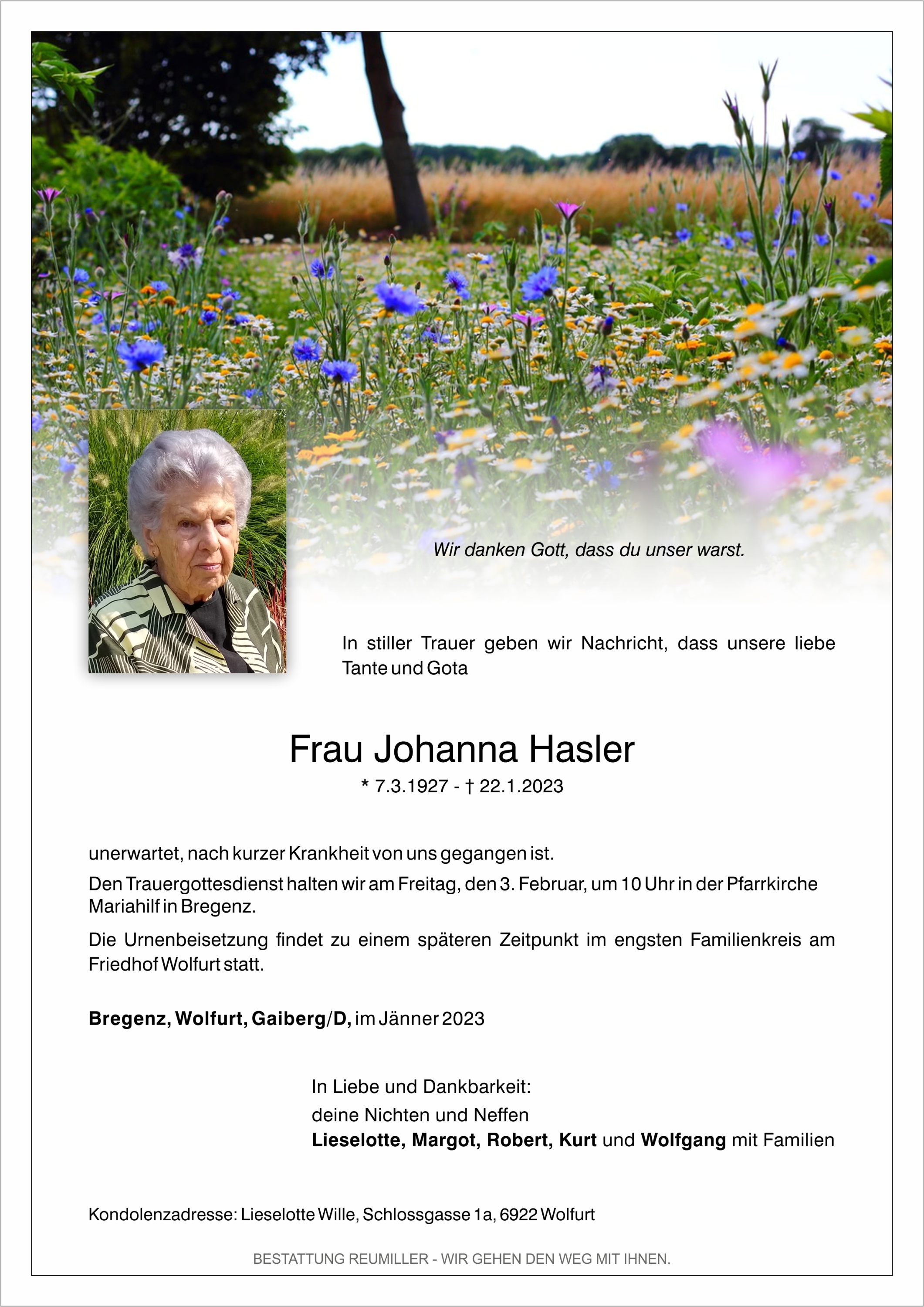 Todesanzeige - Trauerhilfe – abschied GesmbH