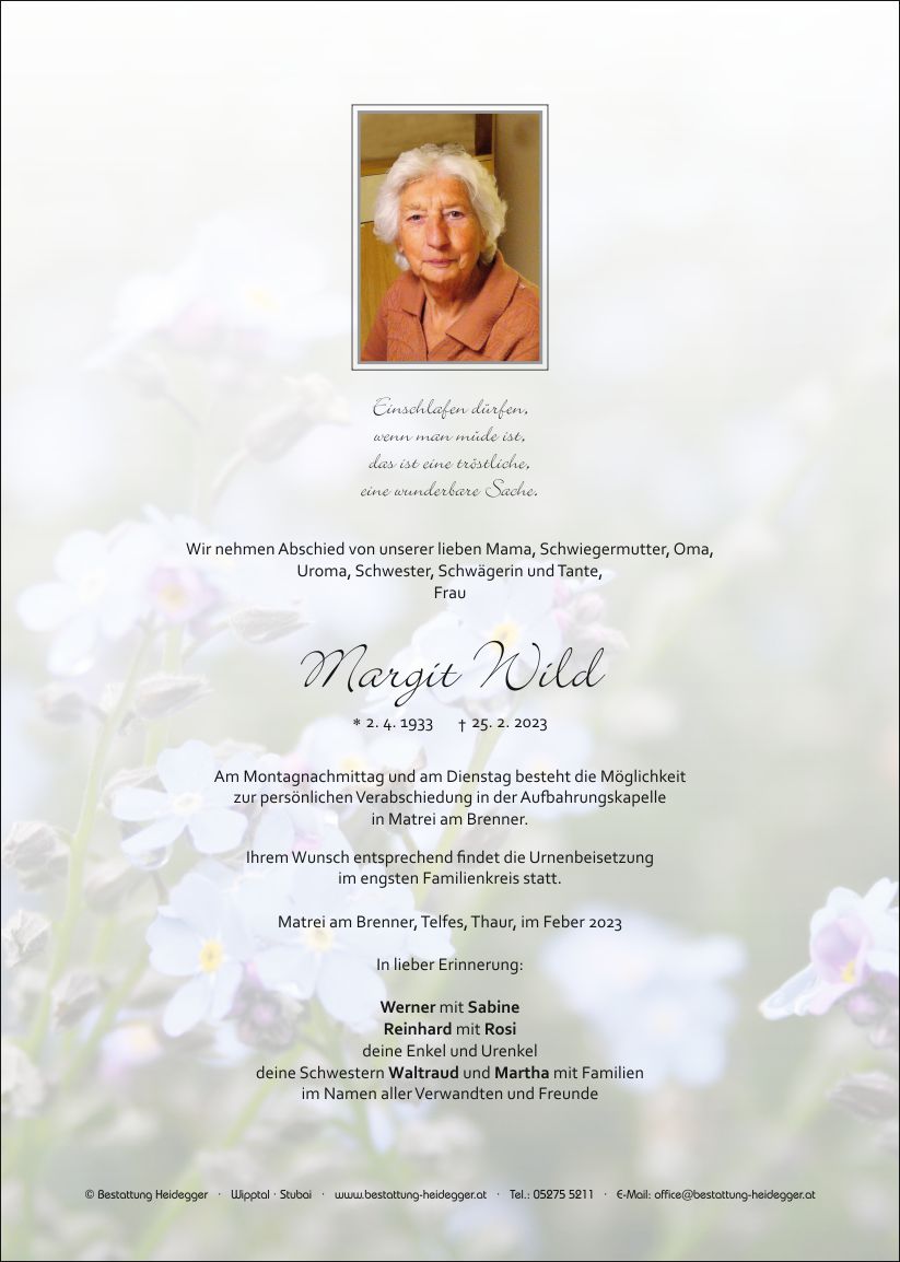 Todesanzeige - Trauerhilfe – abschied GesmbH