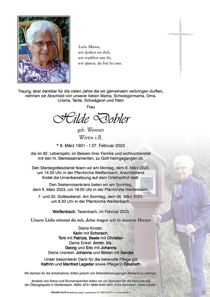 Todesanzeige - Trauerhilfe – abschied GesmbH