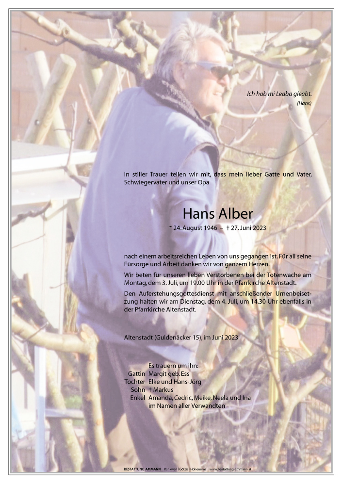 Todesanzeige - Trauerhilfe – abschied GesmbH