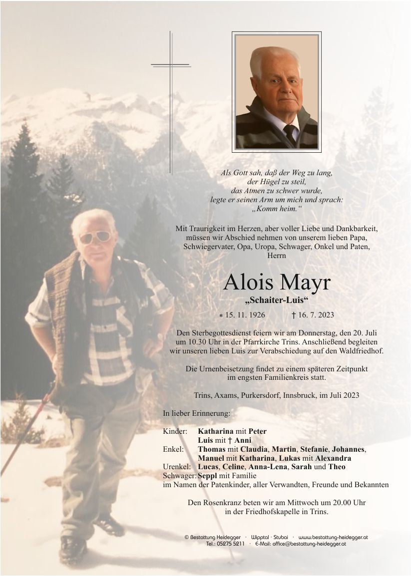 Todesanzeige - Trauerhilfe – abschied GesmbH