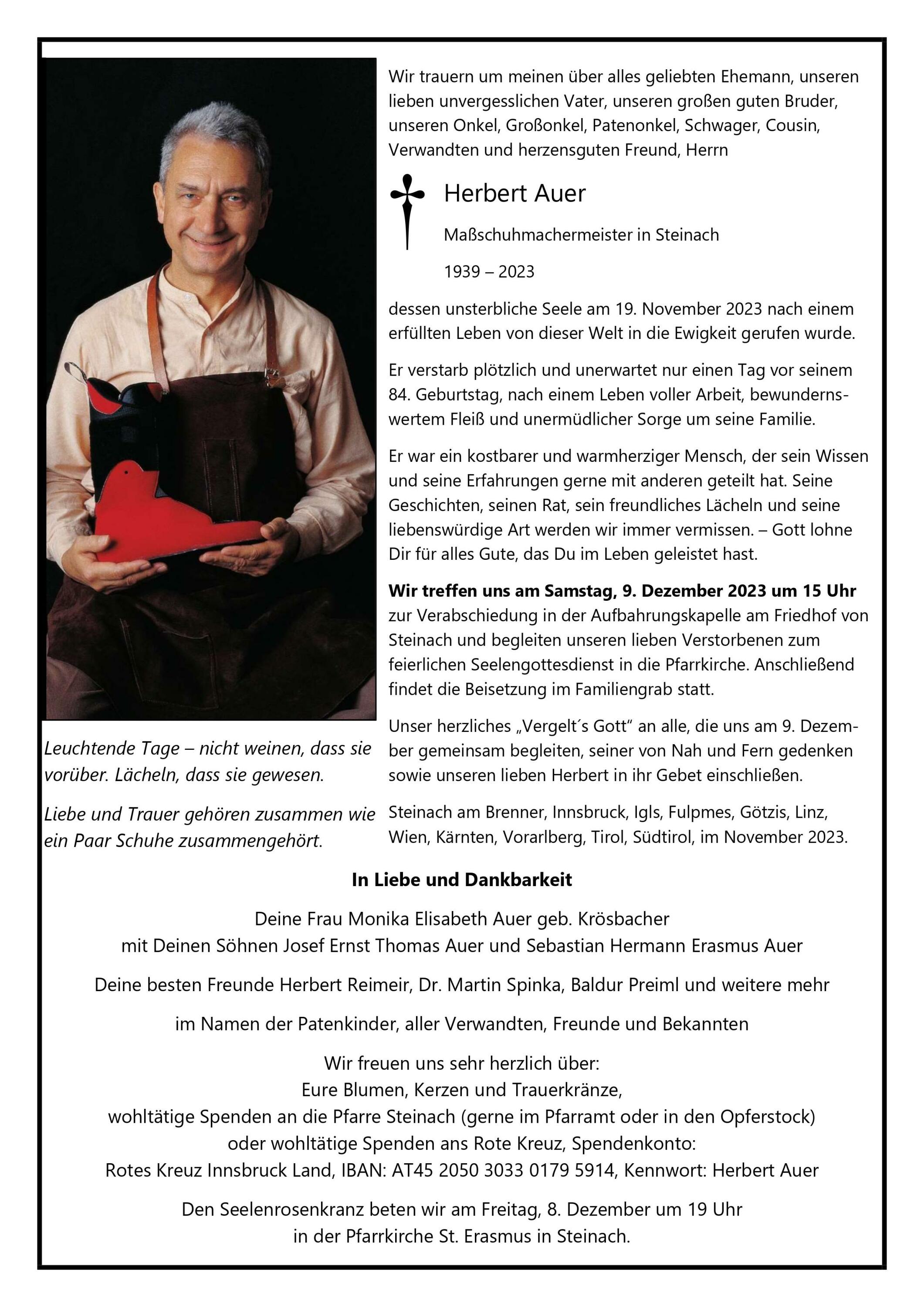 Todesanzeige - Trauerhilfe – abschied GesmbH