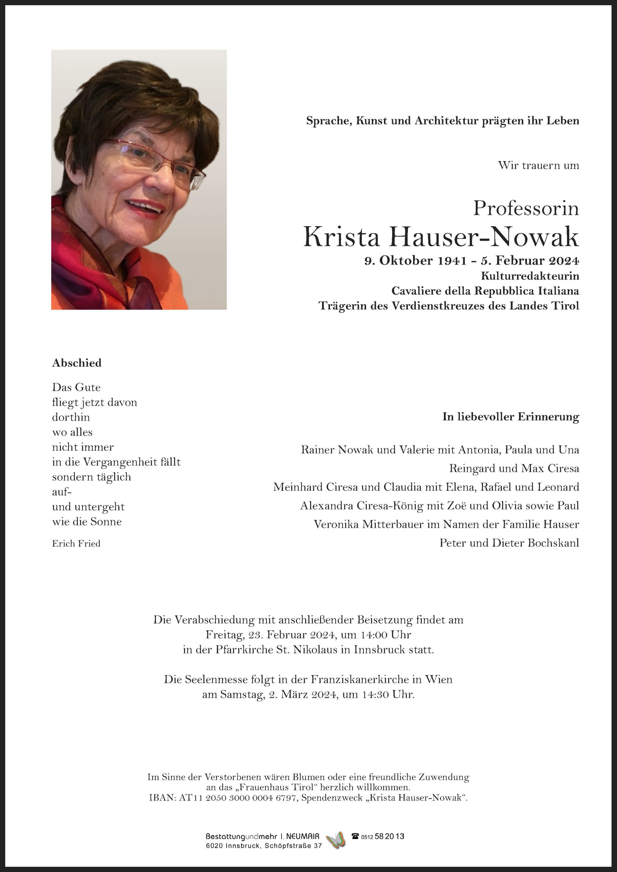 Bestattungskalender - Trauerhilfe – abschied GesmbH