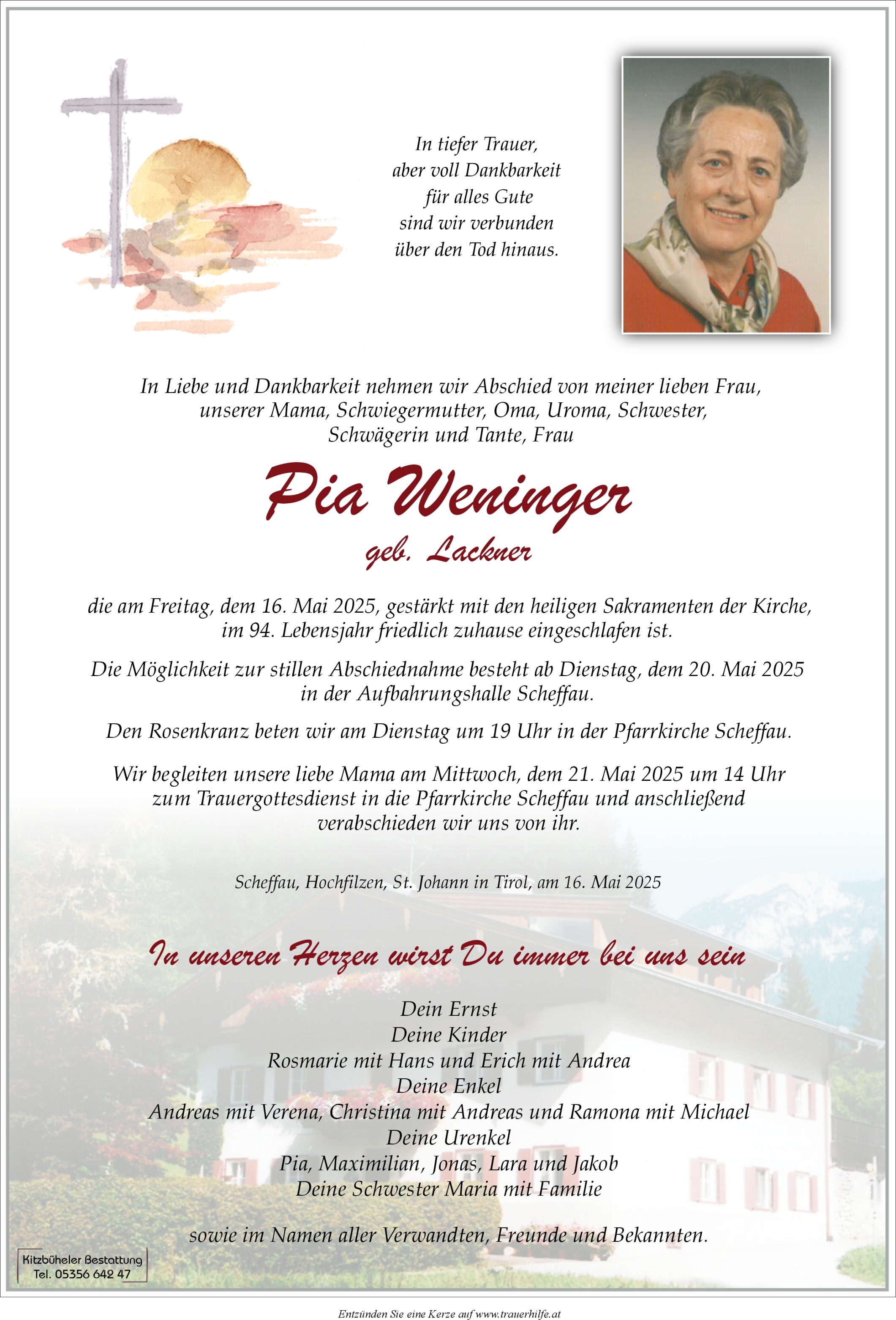 Todesanzeige - Trauerhilfe – abschied GesmbH