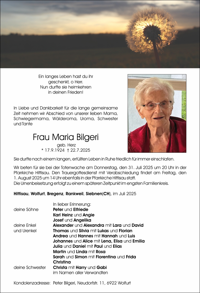 Todesanzeige - Trauerhilfe – abschied GesmbH