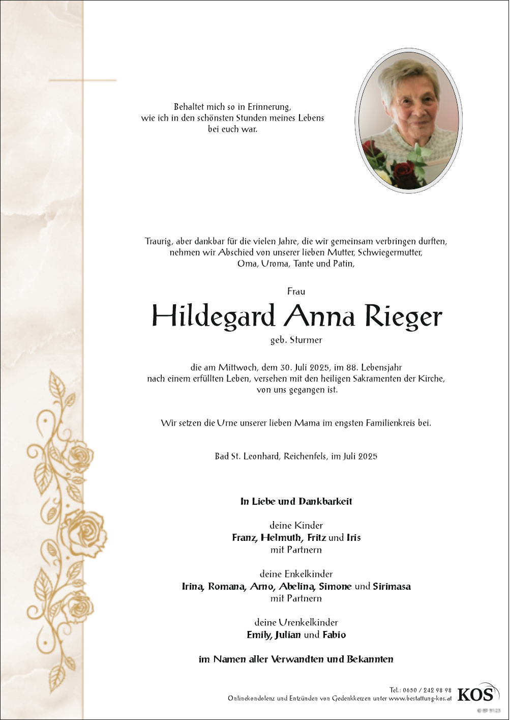 Todesanzeige - Trauerhilfe – abschied GesmbH