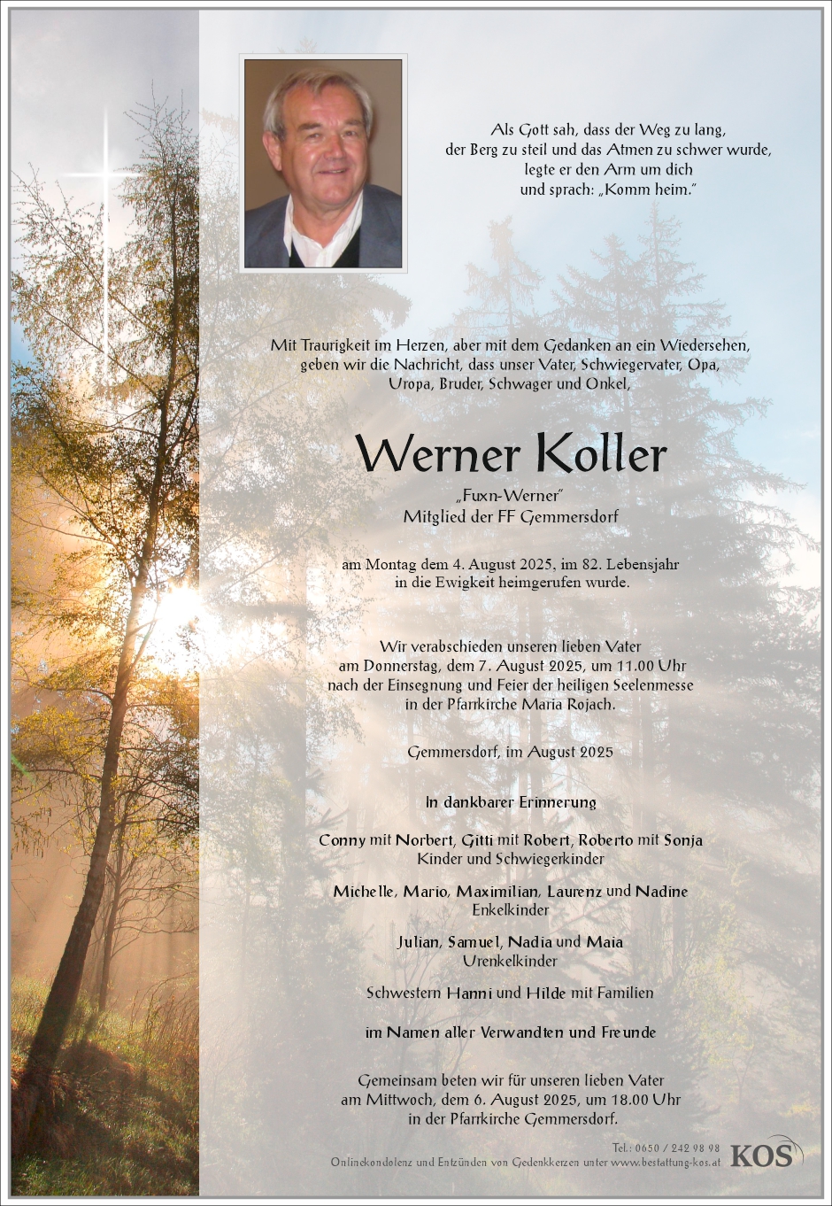 Todesanzeigen - Abschied Bestattung Klocker GesmbH