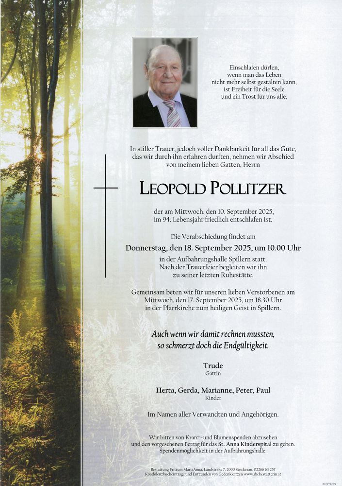 Todesanzeigen - Abschied Bestattung Klocker GesmbH