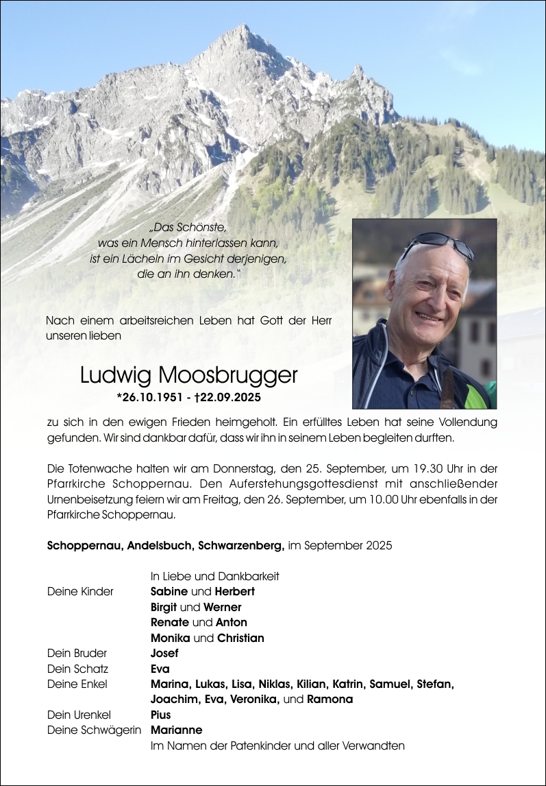 Todesanzeige - Abschied Bestattung Klocker GesmbH