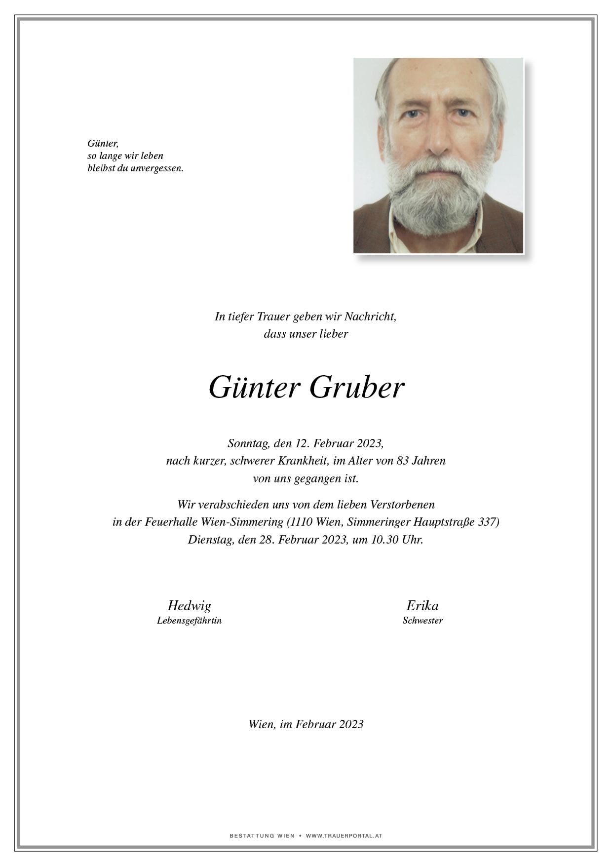 Todesanzeige - Trauerhilfe – abschied GesmbH